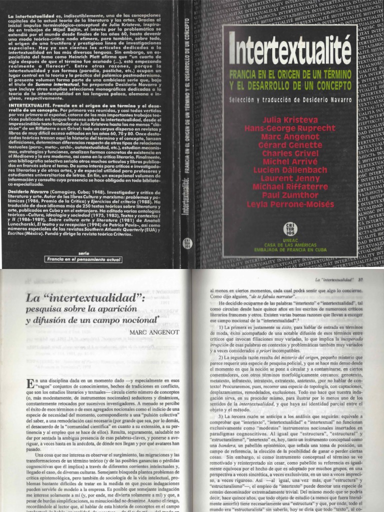 Marc Angenot La Intertextualidad PDF | PDF