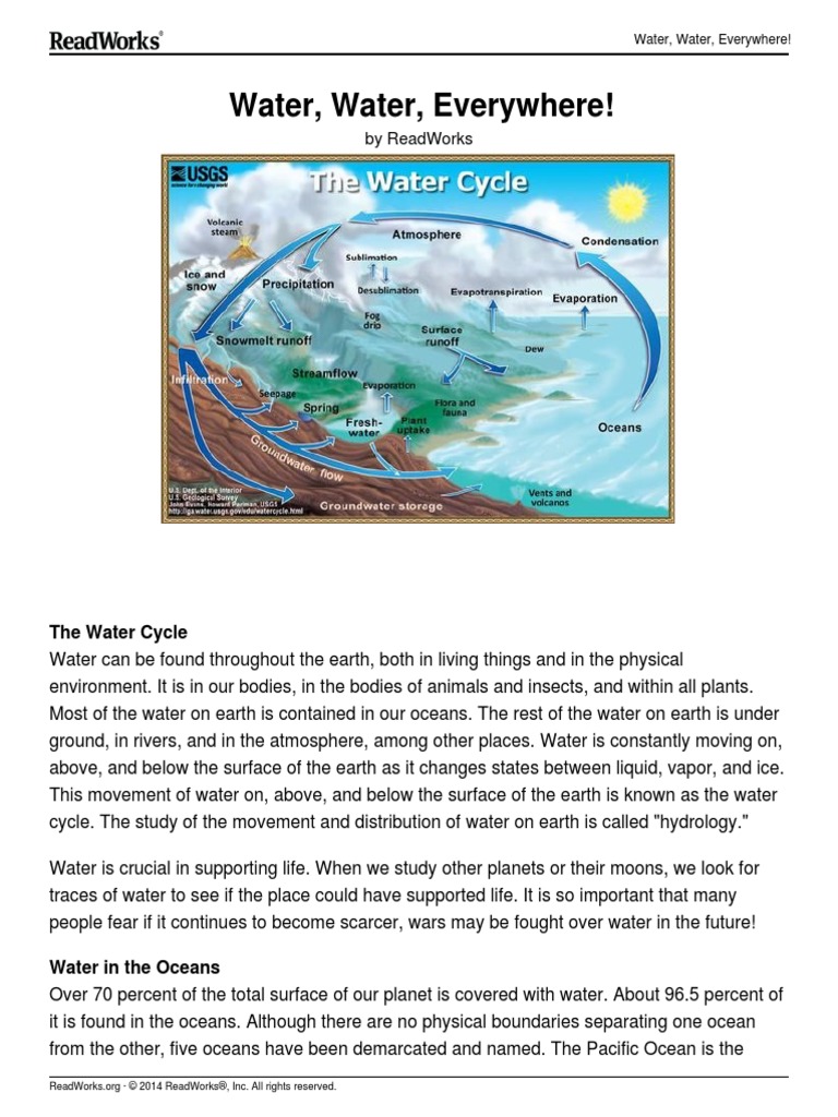 Water, Water, Everywhere! | PDF | Fresh Water | Seawater