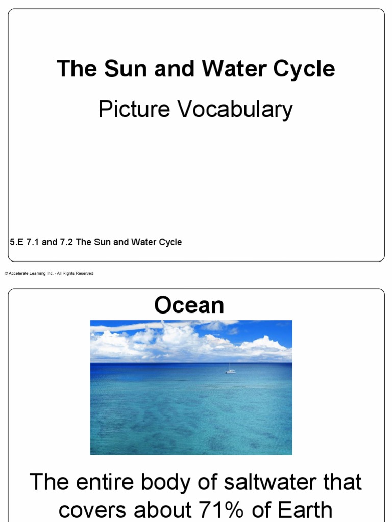 The Sun and The Water Cycle Picture Vocabulary | PDF