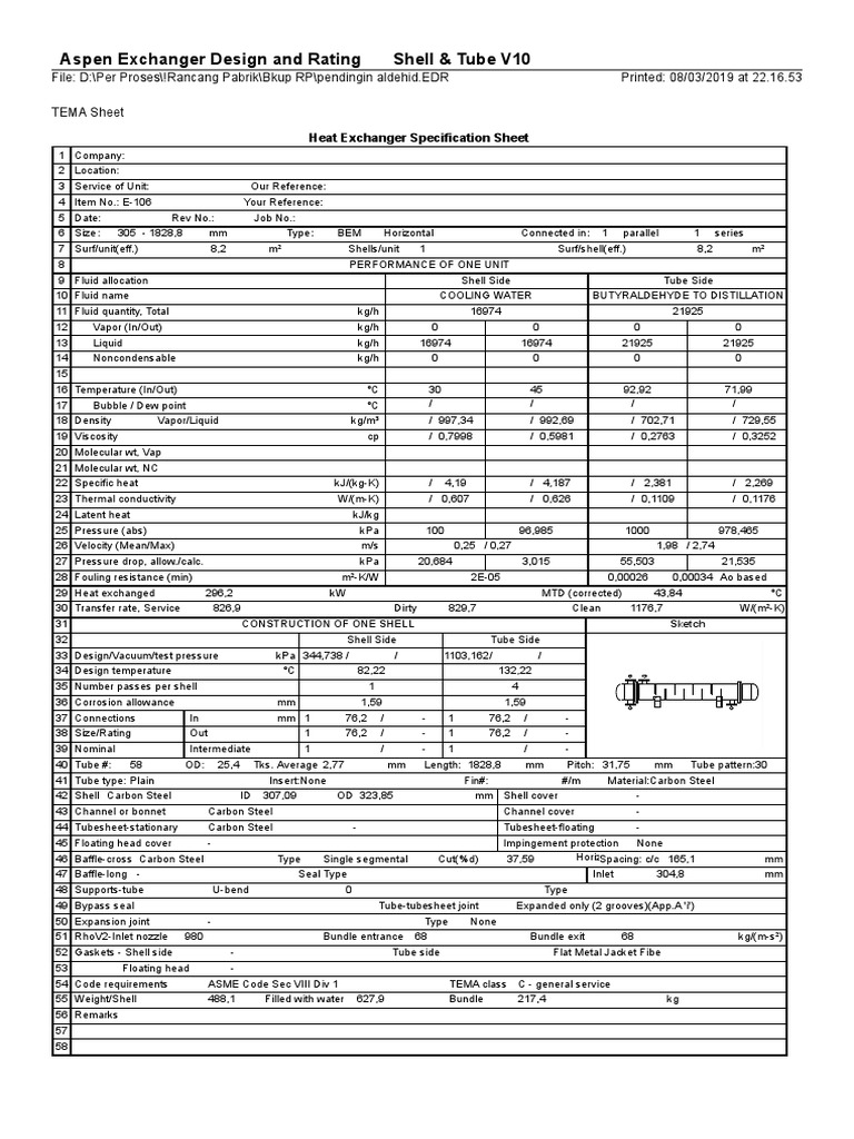 E 106 | PDF | Heat Exchanger | Pipe (Fluid Conveyance)