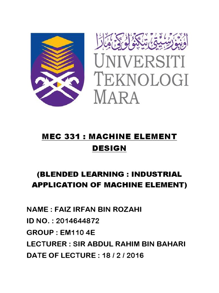 Mec 331: Machine Element Design | PDF