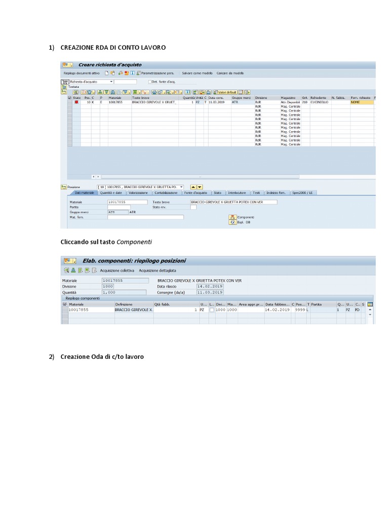 Flusso Sap - Conto Lavoro Attr. RDR | PDF
