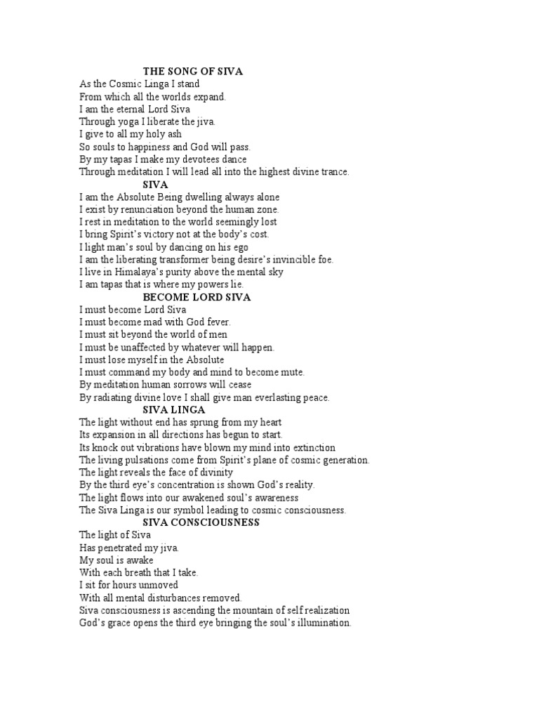 Siva Poems | PDF | Shiva | Soul