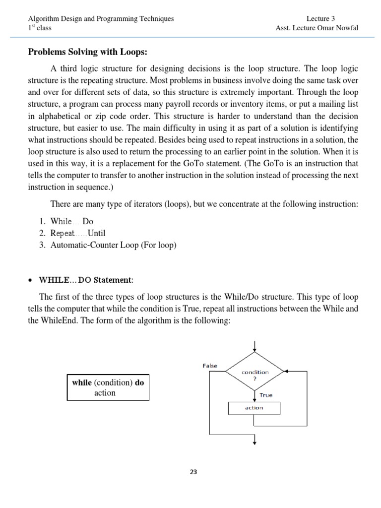 Problems Solving With Loops:: WHILE DO Statement | PDF | Summation | Control Flow