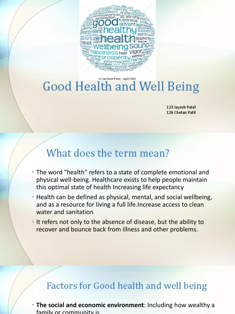 Good Health and Well Being | PDF | Well Being | Health Sciences