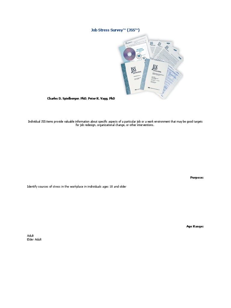 Job Stress Survey | PDF | Occupational Stress | Working Conditions
