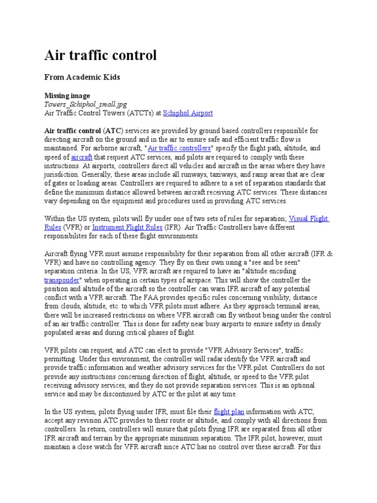 Air Traffic Control | PDF | Air Traffic Control | Visual Flight Rules