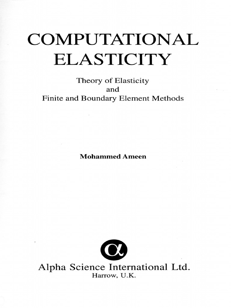 Elasticity Mohammed Ameen PDF | PDF | Linear Elasticity | Boundary Element Method