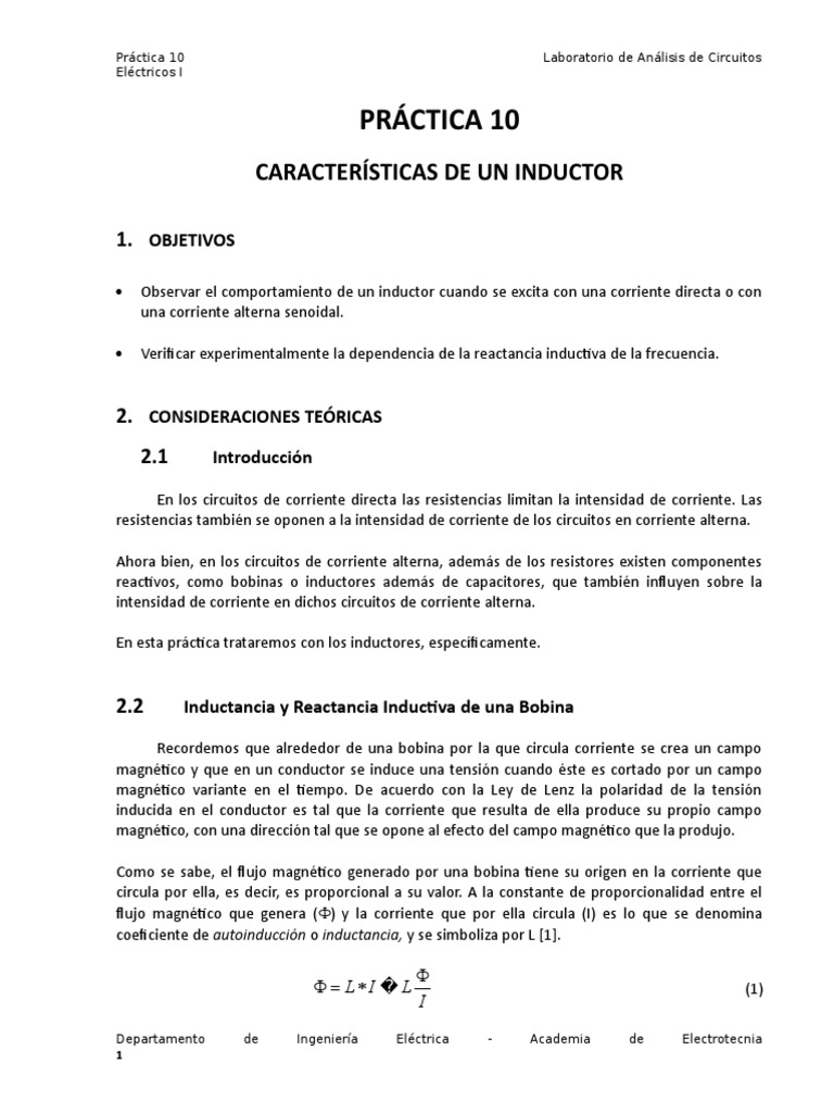 p10 Inductor | PDF | Inductor | Impedancia eléctrica