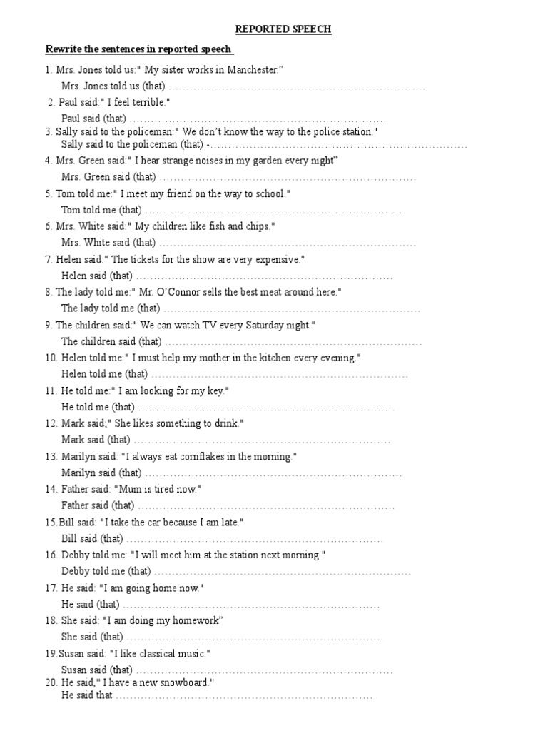 Reported Speech | PDF