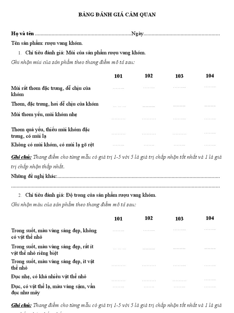 B NG Đánh Giá C M Quan | PDF