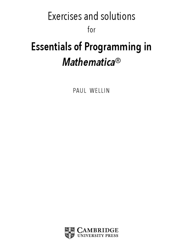 ESSENTIALS PROGRAMMING MATHEMATICA Exercises and Solutions PDF | PDF | Vertex (Graph Theory ...