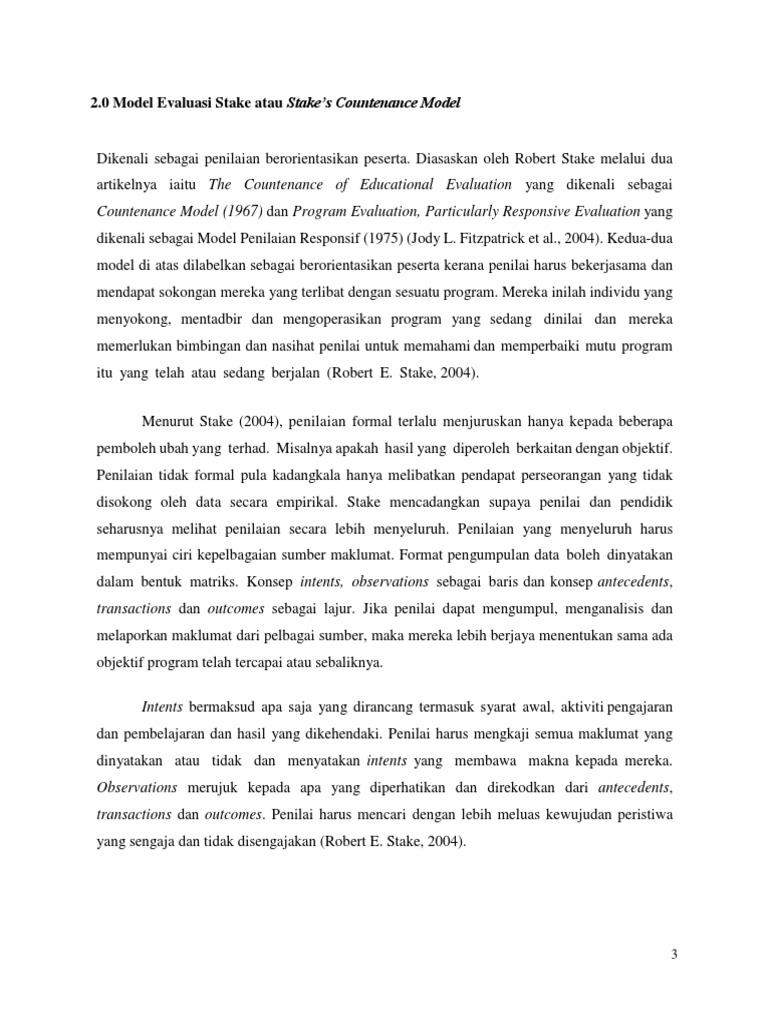 Model Evaluasi Stake Part 2 | PDF