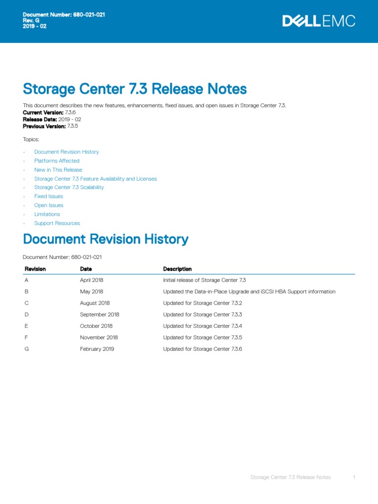 Storage Sc2000 Release Notes31 en Us | PDF | Computer Data Storage ...