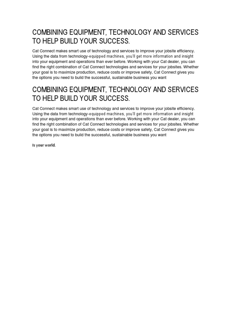 Enhance Jobsite Efficiency with Cat Connect | PDF | Business | Computers
