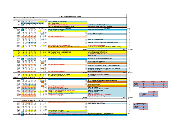 ATHS & STS Calendar 2017-2018: Term I | PDF | Advanced Placement ...