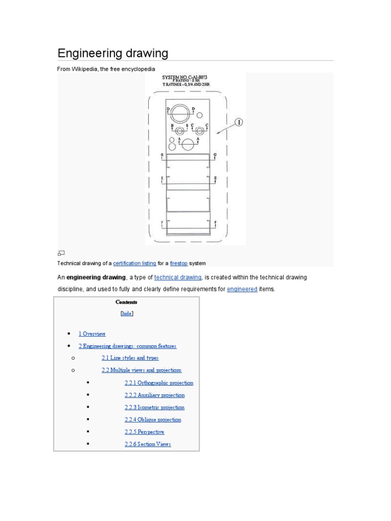 Representing 3D Objects in 2D: An Overview of Common Engineering Drawing Techniques | PDF ...