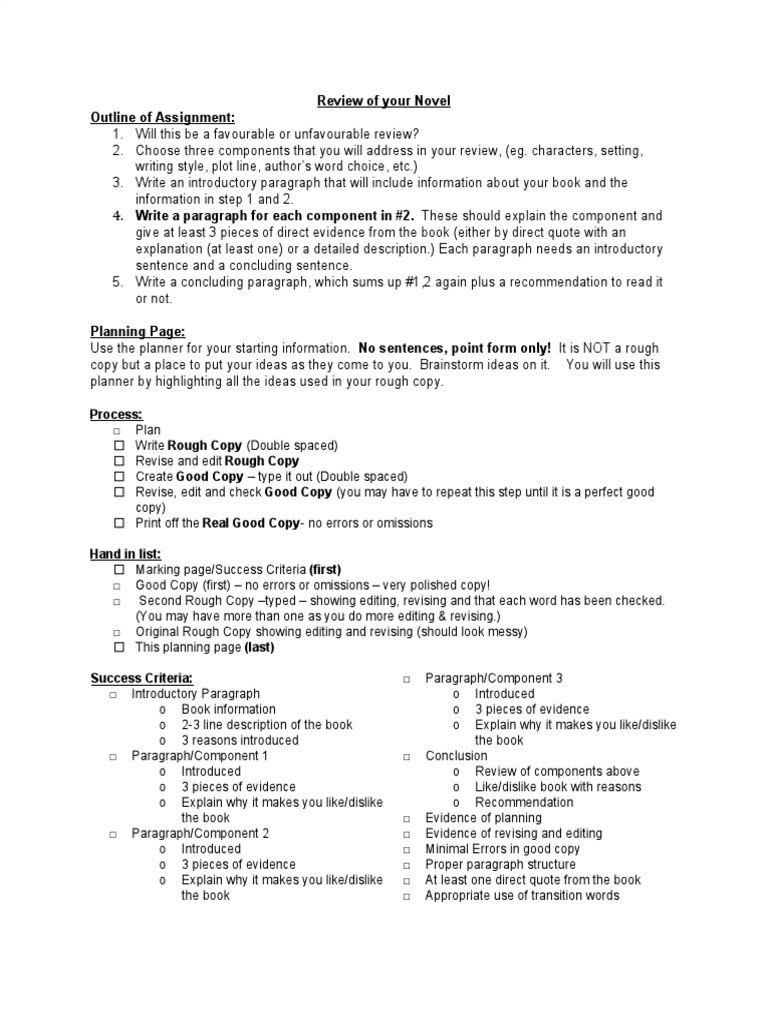 Book Review Outline | Download Free PDF | Paragraph | Books