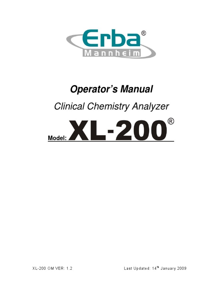 XL-200 Operator Manual Version 1.2 - Draft PDF | PDF | Barcode | Assay