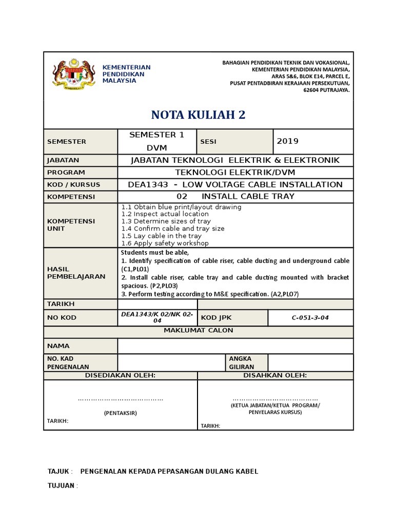 Nota Kuliah 2 | PDF