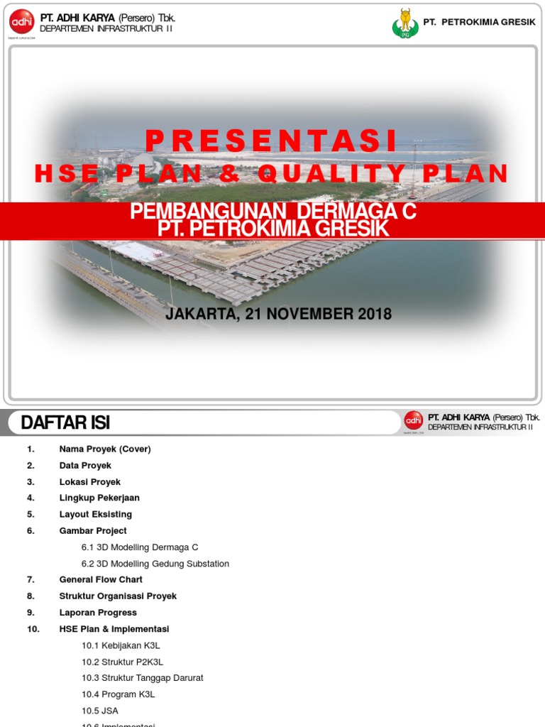 Presentasi QHSE Plan 21 Nov 2018 Petro Kimia Gresik PDF | PDF