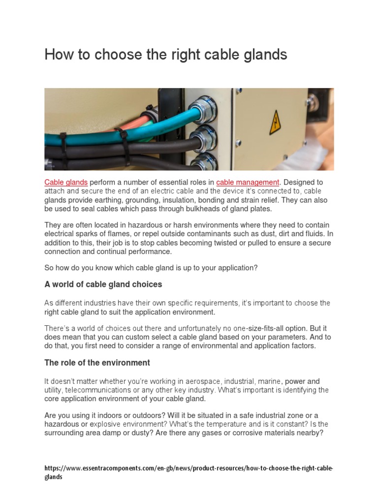 Cable Gland Types What Is A Cable Gland AerosUSA
