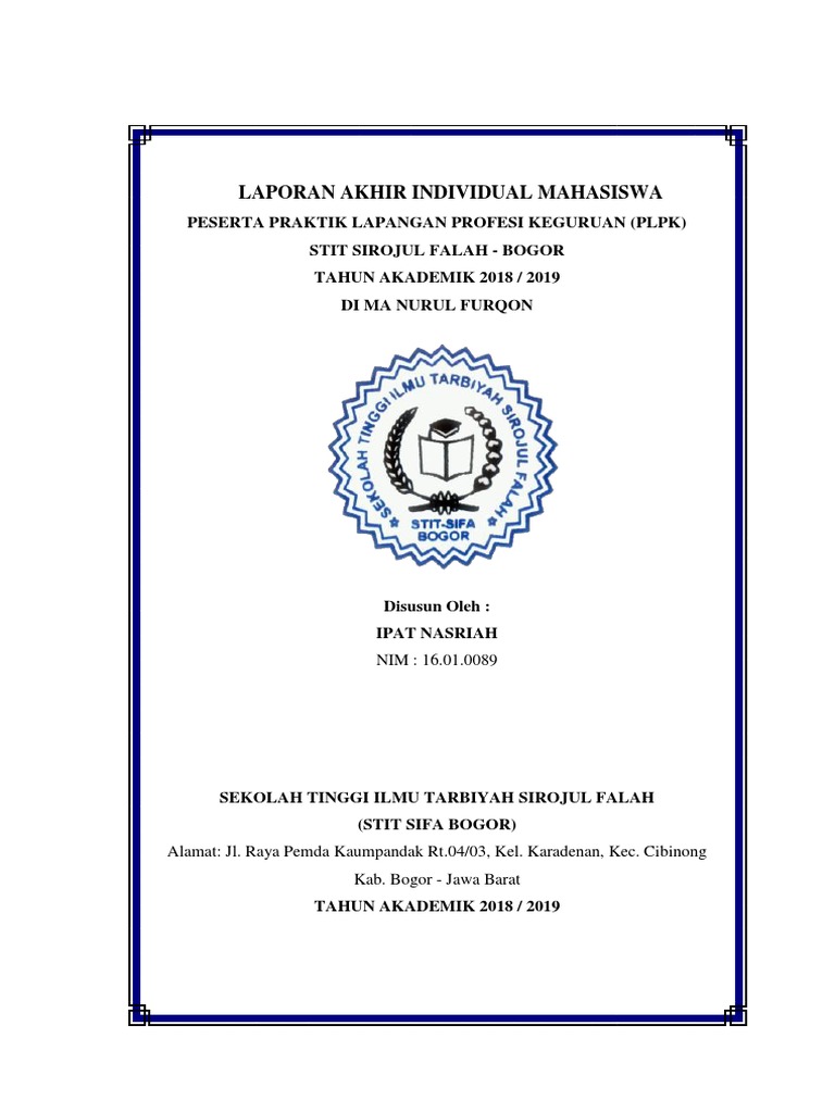 LAP PLPK INDIVIDUAL 1 STIT SIFA Pling Bener | PDF