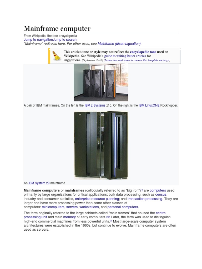 Mainframe Computer | PDF