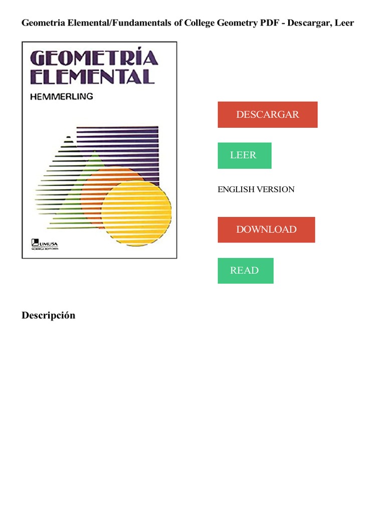 Geometria Elemental/Fundamentals of College Geometry PDF - Descargar ...