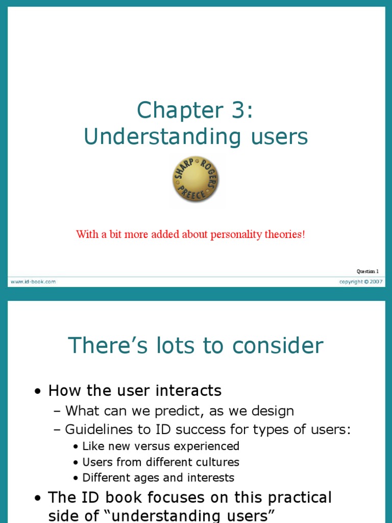 Understanding Users: Applying Cognitive Psychology and Personality ...