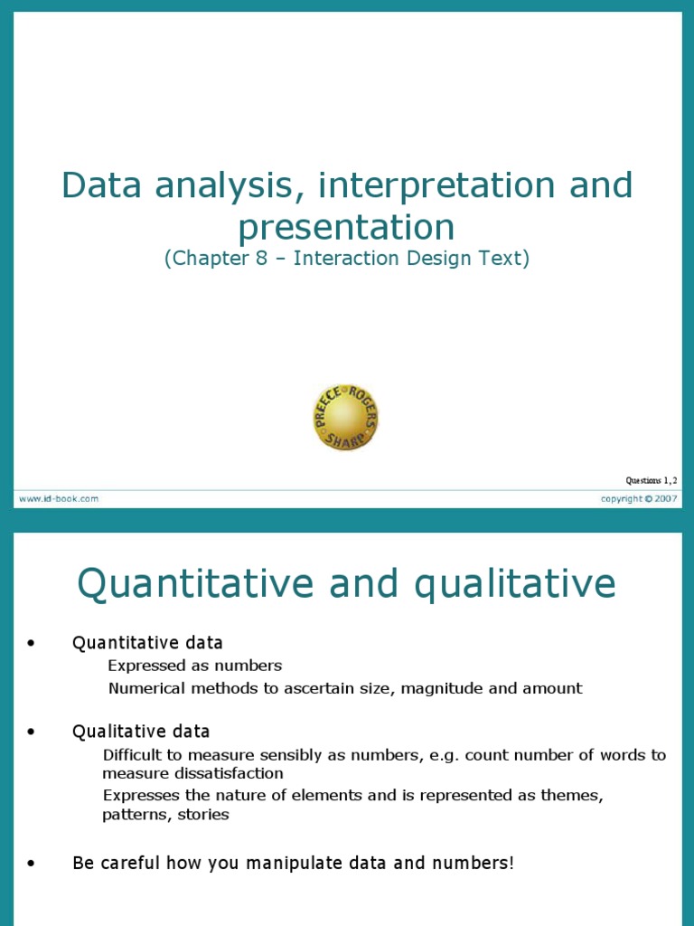 Data Analysis, Interpretation and Presentation: (Chapter 8 ...