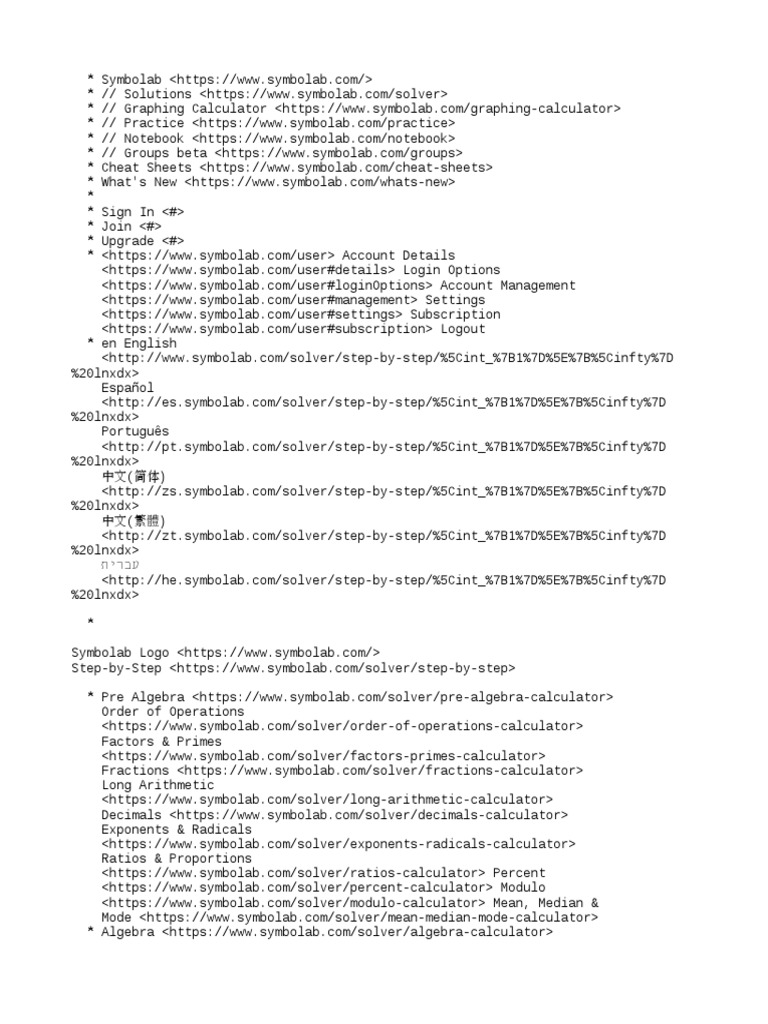 Integral of (1 To Infty) LNX - Step-By-Step Calculator - Symbolab ...