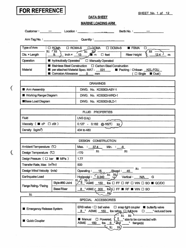 Data Sheet Marine Loading Arm | PDF