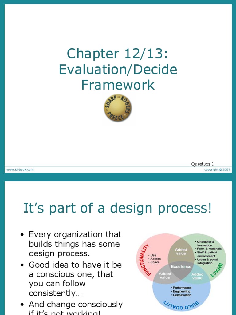 Chapter 12 13 ID2e Slides | PDF | Usability | Evaluation Chapter 12 13 ID2e Slides | PDF | Usability | Evaluation