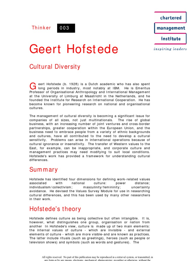 Geert Hofstede Ethik _ Geert Hofstede Lebenslauf – RKIF