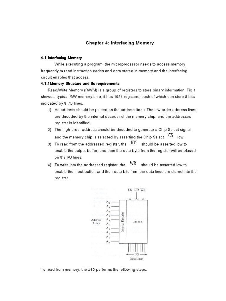 Chapter 4: Interfacing Memory | PDF | Input/Output | Microprocessor