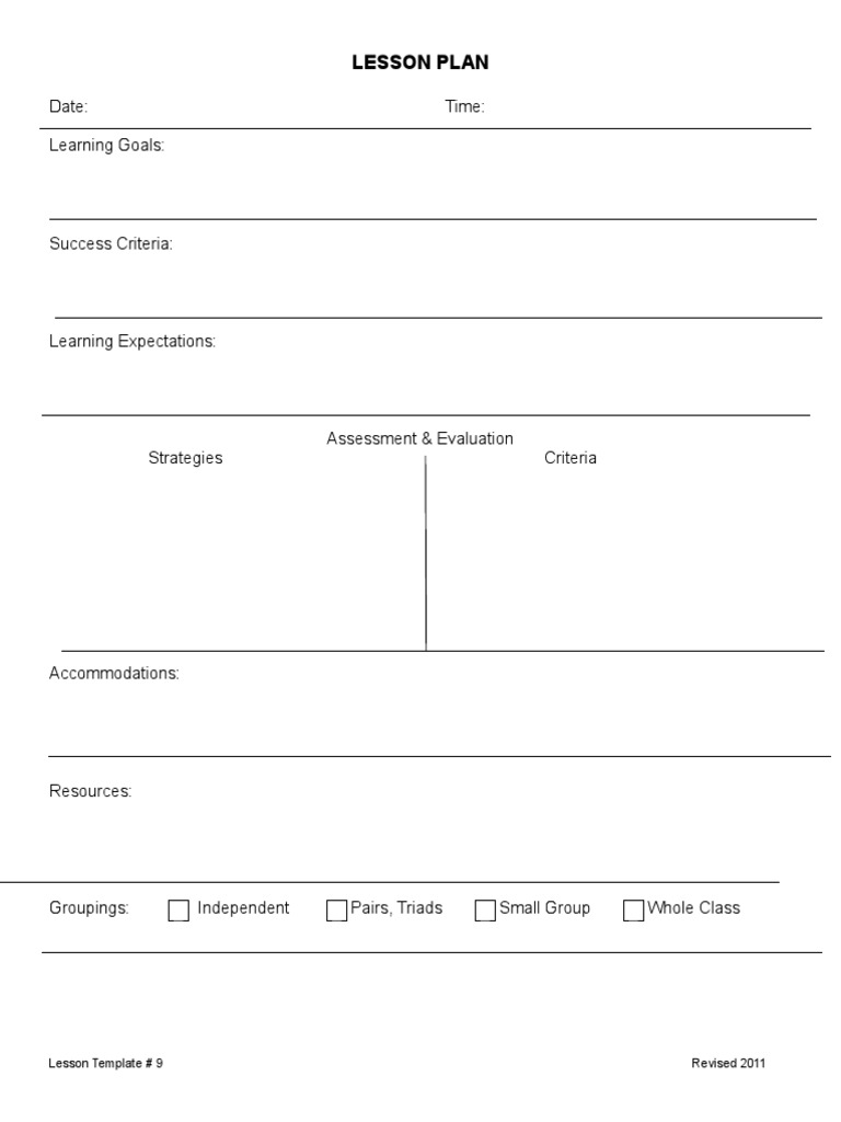 Lesson Plan: Date: Time: Learning Goals | PDF