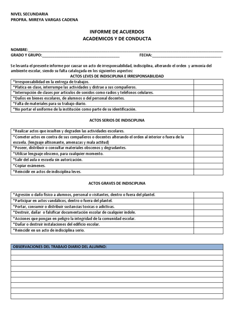 Reporte Del Alumno | PDF | Salón de clases | Escuelas