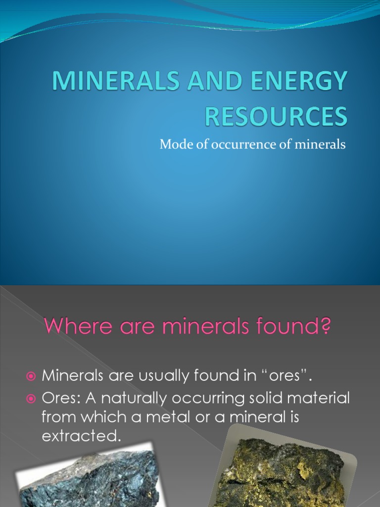 Minerals and Energy Resources for class 10 ppt