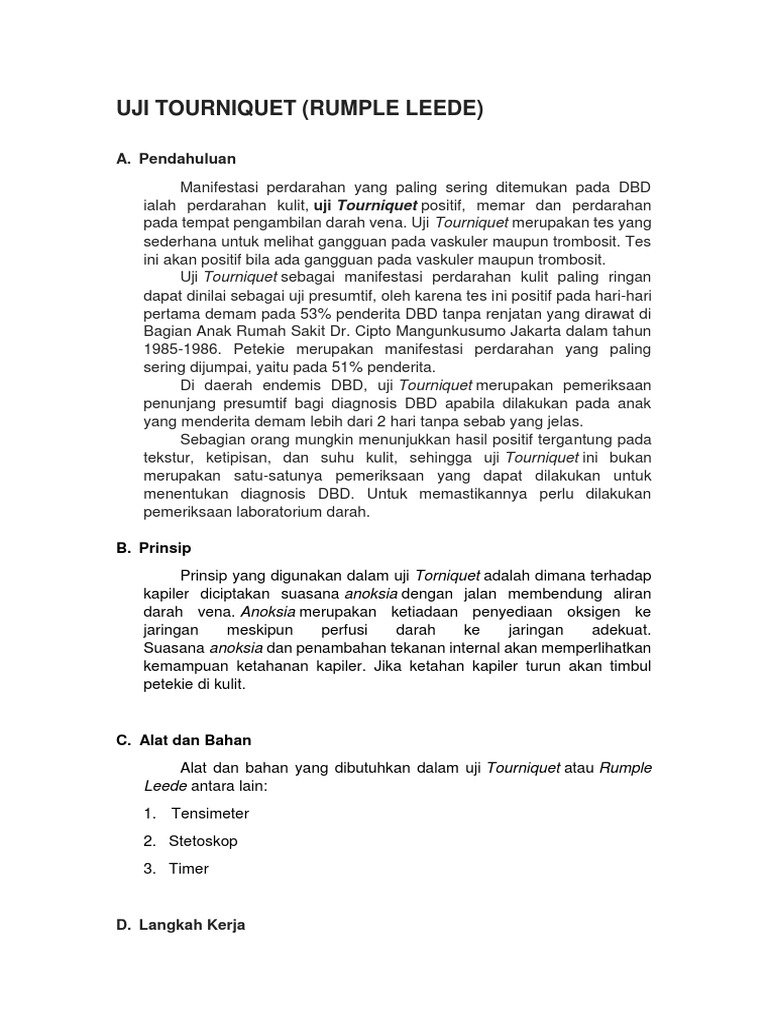 Uji Tourniquet | PDF