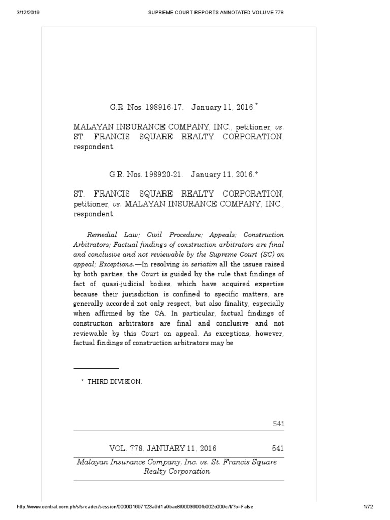 ESCRA - Malayan Insurance vs. St. Francis | PDF | Value Added Tax ...