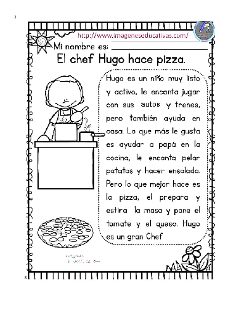Lectura 1 El Chef Hugo Hace Pizza | PDF
