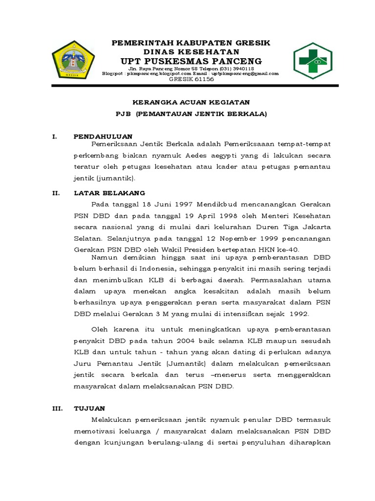 Kak PJB (Pemantauan Jentik Berkala) | PDF