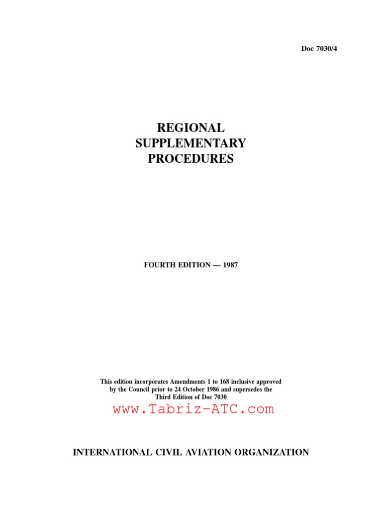 7030 - Regional Supplementary Procedures PDF | PDF | Instrument Flight ...