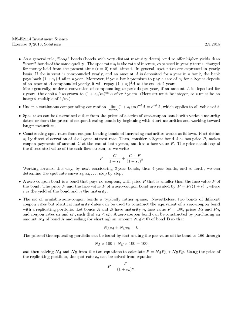 Investment Science. | PDF | Bonds (Finance) | Bond Duration