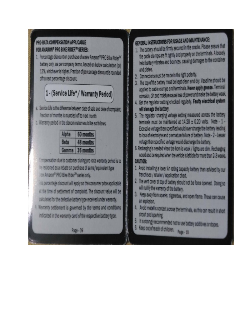 Amaron Battery Care | PDF