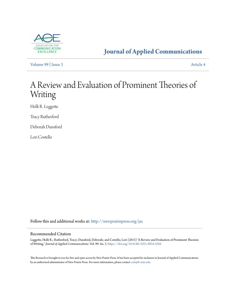 A Review and Evaluation of Prominent Theories of Writing | PDF | Theory ...