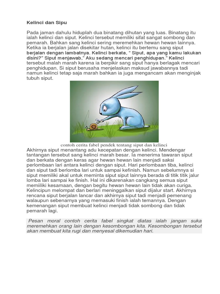 Kelinci Dan Sipu | PDF