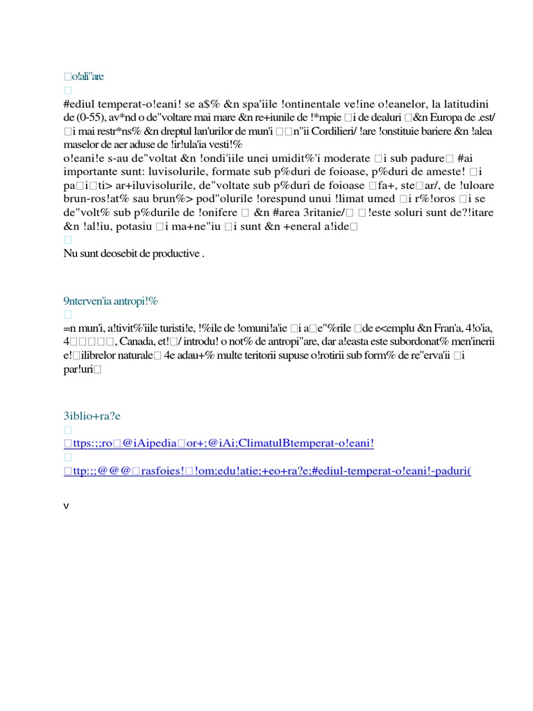 Mediul Temperat Oceanic și Solurile | PDF