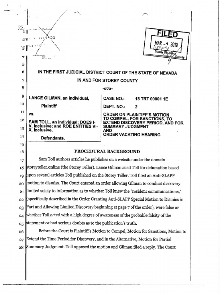 Order On Plaintiff's Motion To Compel | PDF